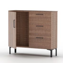 Mahmayi Modern Chest of Drawers 3 Drawers Single Door Arizona Oak